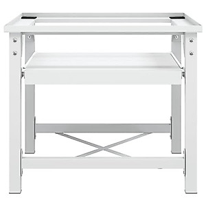 vidaXL Washing Machine Pedestal, Washer and Dryer Stand, Washing Machine Riser with Pull-Out Shelf, Laundry Pedestal for All Washing Machines, White