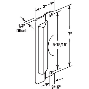 Prime-Line U 9500 Latch Guard Plate Cover – Protect Against Forced Entry, Easy to Install on Out-Swinging Doors – Gray (Single Pack), 3 in. x 7 in.
