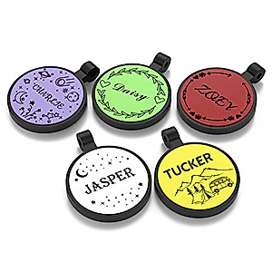 YEHANTI Silicone Dog Tags Engraved for Pets, Silent Dog Tag, Lightweight and Waterproof, Personalized Dog Tags and Cat Tags, Custom Pet ID Tags for Puppy Kitten with Mix Pattern Designs, Round