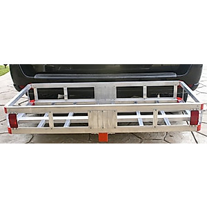 MaxxHaul 70108 Aluminum Cargo Carrier With High Side Rails- Trailer Hitch Mount For RV's, Trucks, SUV's, Vans, Cars With 2" Hitch Receiver - 500-lb Load Capacity, Grey, 49" x 22.5"