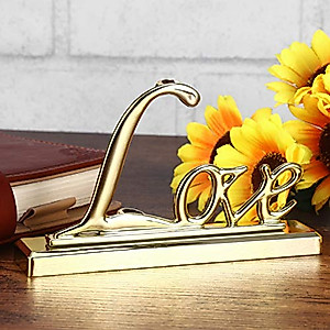 NUOBESTY Signing Pen with Plated Metal Love Holder for Wedding Engagement Party Guestbook Table Decor Golden