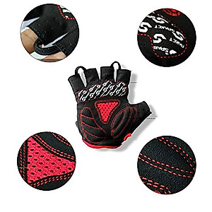 SPAKCT Half Finger Cycling Gloves Road Mountain Bike Gloves for Mens Teen Boys CL006 (L)