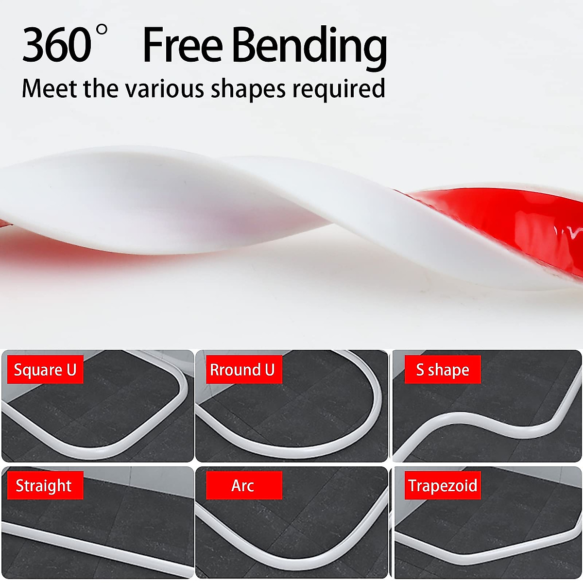 39 inch Silicone Collapsible Shower Threshold Water Dam, Waterproof Shower Barrier Water Strip Dam, Stay Dry Retainer for Wet and Dry Separation for Kitchen Sink Countertop Sink Cooktop Bathroom Tub