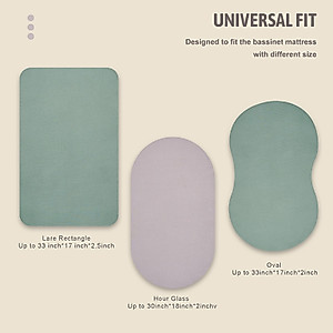 Muslin Bassinet Sheets Set 2 Pack Fitted Cradle Sheets for Bassinet Bedside Bassinet Sheets Baby Moses Basket Oval Rectangle Mattress Sheets