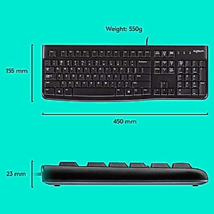 Logitech MK120 Wired USB Keyboard Mouse Desktop Combo