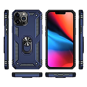 ADDIT Phone Case for iPhone 12/iPhone 12 Pro, [ Military Grade ] 15ft. Drop Tested Protective Case with Magnetic Car Mount Ring Holder Stand Cover for iPhone 12/iPhone 12 Pro 6.1" - Blue