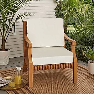 youngseahome Patio Seat Cushion Covers,Washable Slip Covers Replacement,Waterproof Outdoor Furniture Chair Cushion Pillow Seat Cover for Couch,Garden,Sofa,Khaki,20"×18"×4"(4 Covers Only)