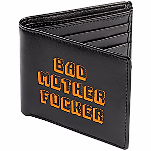 Miramax Officially Licensed Black/Orange Embroidered Bad Mother Leather Wallet