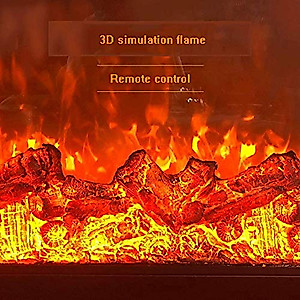 JYCCH Electric Fireplace Wall-Mounted 700mm Built-in Electric Fireplace Electric Fireplace Portable Electric Stove with Realistic Wood fire Flame Effect Adjustable tat overheating