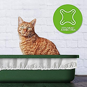 Alfapet Kitty Cat Pan Litter Box Liners-5-Pack-For Extra-Giant, jumbo, super-jumbo Size litter Pans- With Sta-Put Technology for Firm, Easy Fit- Quick + Clever Waste Cleaners… (5 count)