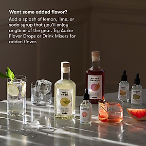 aarke Carbonator Pro, Sparkling & Carbonation Water Machine, Stainless Steel with Glass Reusable Bottle Volume 800 mL and CO2 Cylinder (Matte Black)