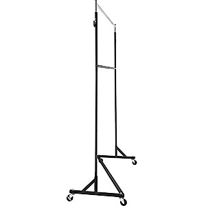 VEVOR Z Rack, 300 lbs Industrial Grade Z Base Garment Rack, 24" x 62" x 85" Height Adjustable Clothes Rack, Heavy Duty Clothing Rack w/ Lockable Casters for Home Store w/ Add-on Hang Rail Black