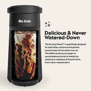 Go Iced Classic – The Ultimate Iced Coffee Maker, Make delicious and flavorful iced coffee at home in less than 2 minutes from the comfort of your home.