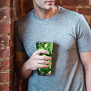 QWEUIOP 20oz Insulated Travel Coffee Mug Leaf Of Monstera Plant Stainless Steel Tumbler with Lid Double Wall Vacuum Coffee Cup For Hot and Cold Drinks14465