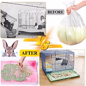 upcessory 100 pcs Disposable Cage Liners, Clear Plastic Rabbit Cage Liner Bag, Universal Toilet Film for Bunny, Hamster, Totoro, Hedgehog, Guinea Pig and Small Animals