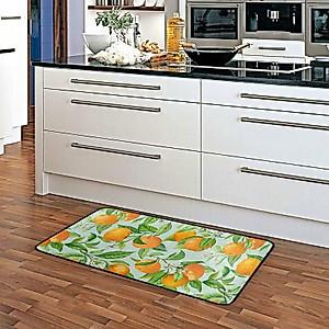 Fresh Orange Tropical Citrus Fruit Kitchen Rugs Floor Mat Anti Fatigue Kitchen Mats Non Skid Washable Bath Rug Runner Doormats Carpet Sink Mat Home Decor 39 X 20 inch
