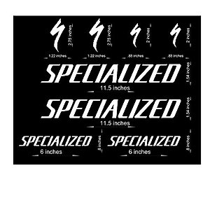 Stickerboy Specialized Road, Mountain, Downhill Bike Sticker/Decal Laptop, Helmet, Bicycle, car (White)