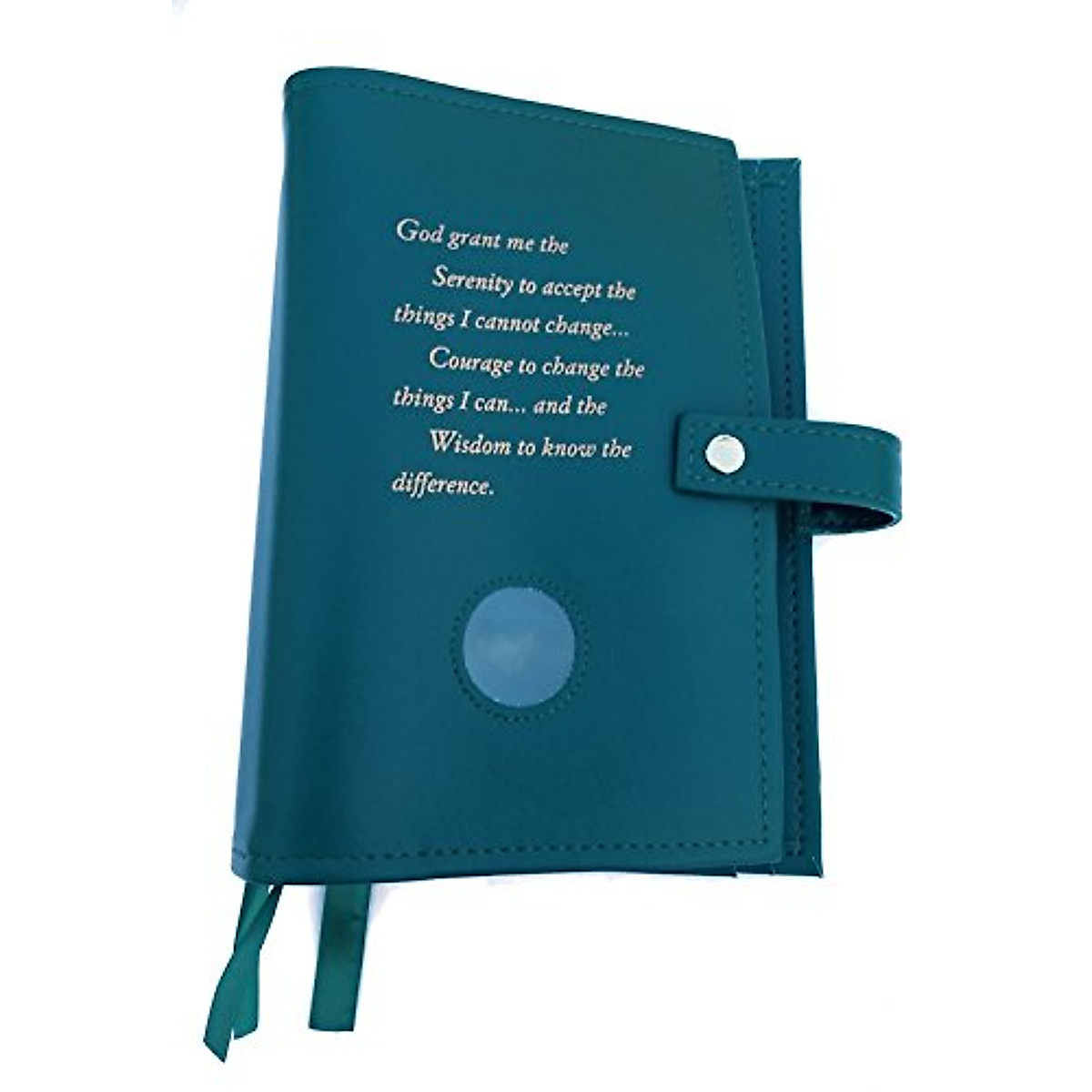 Green Deluxe Triple NA Book Cover for The Basic Text (6th Ed), It Works, How and Why and Living Clean with Serenity Prayer and Medallion Holder.