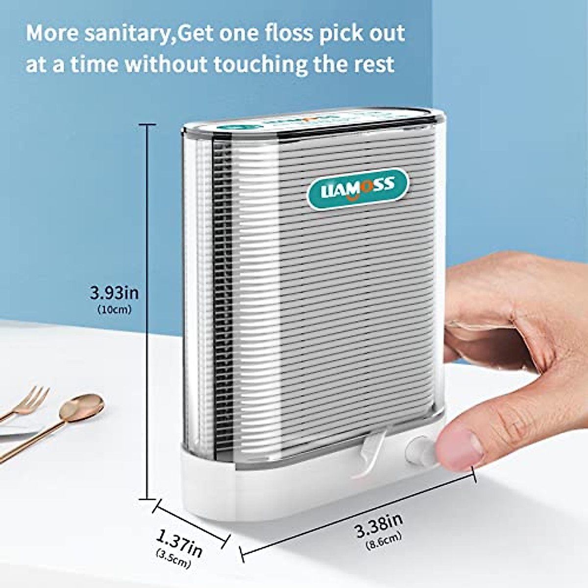 Dental Floss Picks-Floss Dispenser Portable Storage Box Flossers for Adults,More Hygienic,Total 308 Count(White),Floss Pick Holder,with Refill and Floss Travel Case