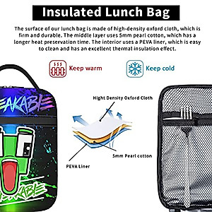 Yiwbor Portable Lunch Bag Insulated Lunch Box Reusable Cooler Totes Bag for Women Adult Girl Work Picnic Camping