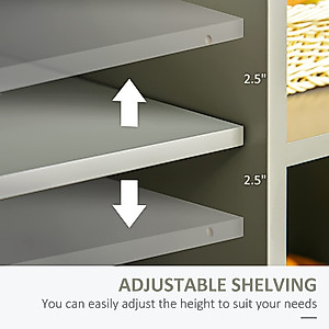 HOMCOM Rolling Kitchen Island with Storage, Kitchen Cart with Stainless Steel Top, Spice Rack & Drawers, Gray