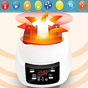 KOFOHON Portable Clothes Dryer 110v-240v Electric Foldable Household Folding-Dry Machine with Remote Control Adjustable Timer Low Noise for Home,Laundry,Apartment (Sea Blue-Flower)