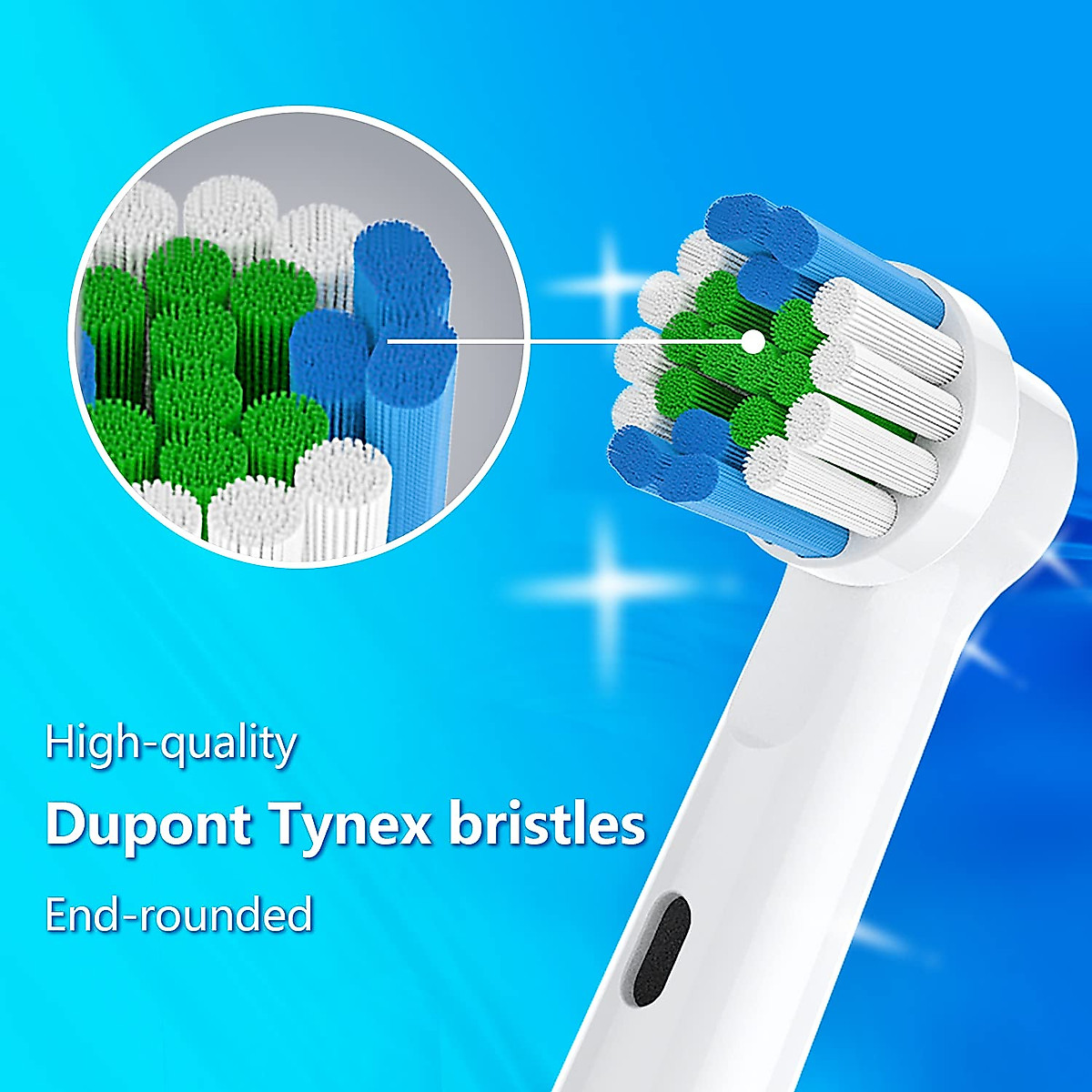 BUKURII Replacement Toothbrush Heads Compatible with Oral B Electric Toothbrushes, 4 Count, Small Round Head for Pro Series, Refills for Braun Model 3756 3757 3744 3765 4729 4731