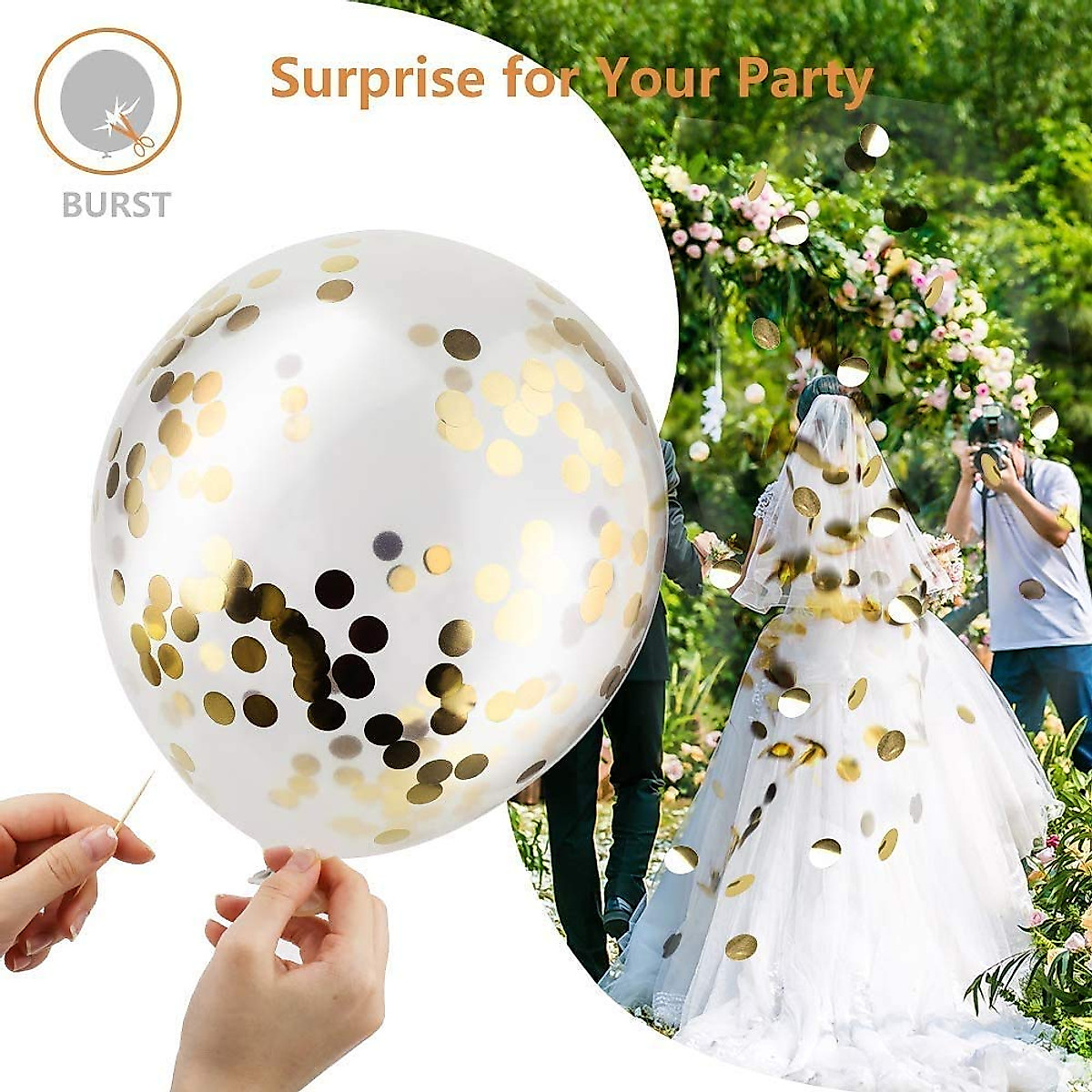 Navy Blue and Gold Confetti Balloons, 60 pcs 12 inch Pearl White and Gold Metallic Chrome Party Latex Balloon with 33 Ft Gold Ribbon for Birthday,Wedding and Celebration Graduation Decoration