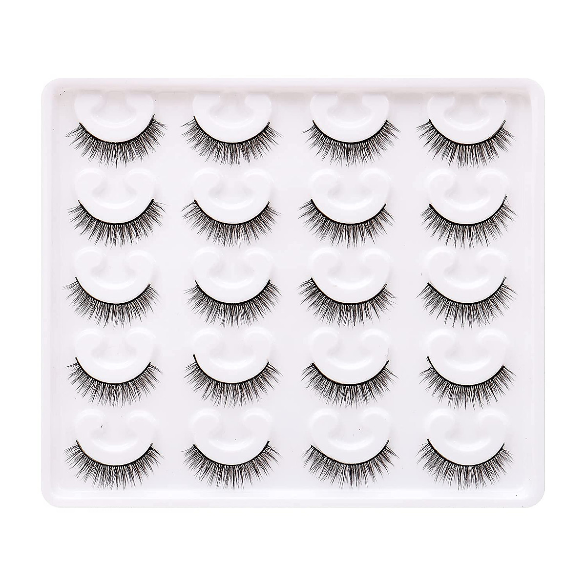Short Eyelashes Natural Look 6D Wispy Mink Lashes 10 Pairs 100% Handmake Reusable Fake Eyelashe (Short-Natural_10pairs)