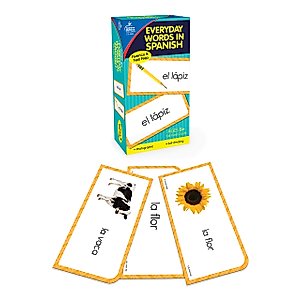 Carson Dellosa 104 Spanish Flash Cards for Kids, Spanish Vocabulary Flash Cards for Beginners, Picture Flash Cards for Toddlers, Learning Spanish Game for Beginners