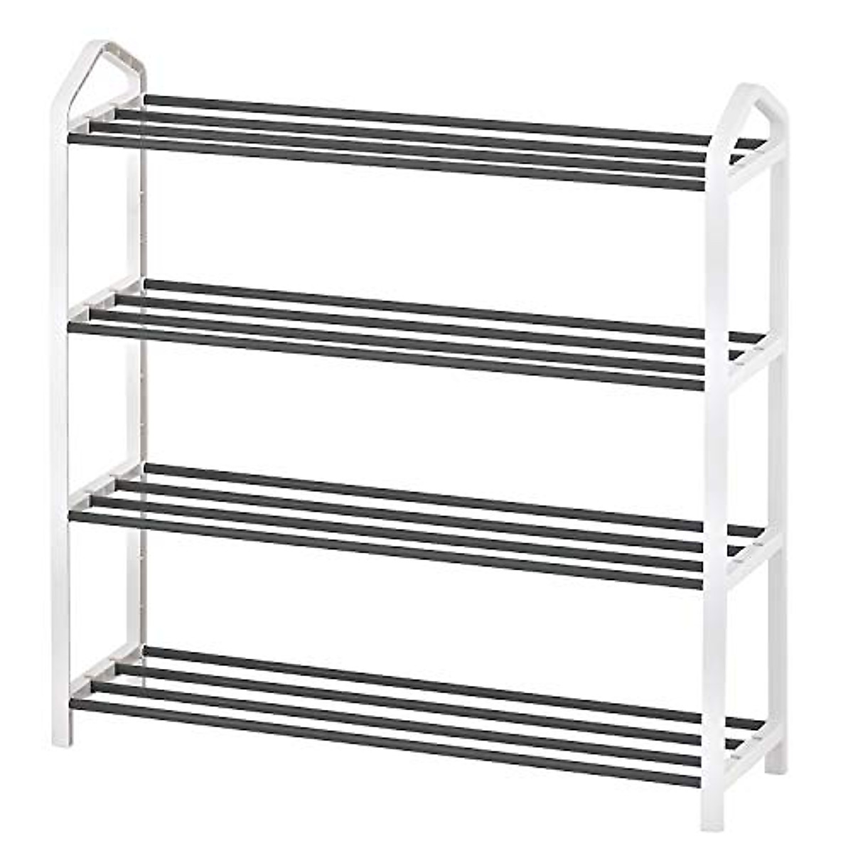 4 Tiers Shoe Rack,12 Pairs Shoe Storage Organizer Shelves for Closet/Entryway/Garage,Space Saving Shoe Shelf,Stackable Freestanding for Room Organization