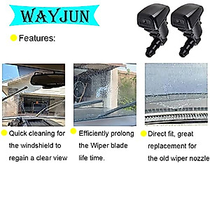 WayJun 8S4Z17603AA Windshield Washer Nozzle Water Jet replacement for 2008 2009 2011 Ford Focus (Set of 2)