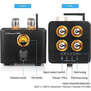 Nobsound B100 Bluetooth 5.0 Tube Amplifier USB DAC Coax/Opt Integrated Power Amp