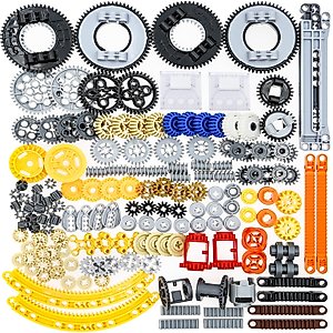 Habow 162pcs Technic-Parts Gears-Axle-Pin-Connector Compatible with Lego-Technic, Gear box Technic Cam Differential Engine Kit. MOC-Replacement-Pieces