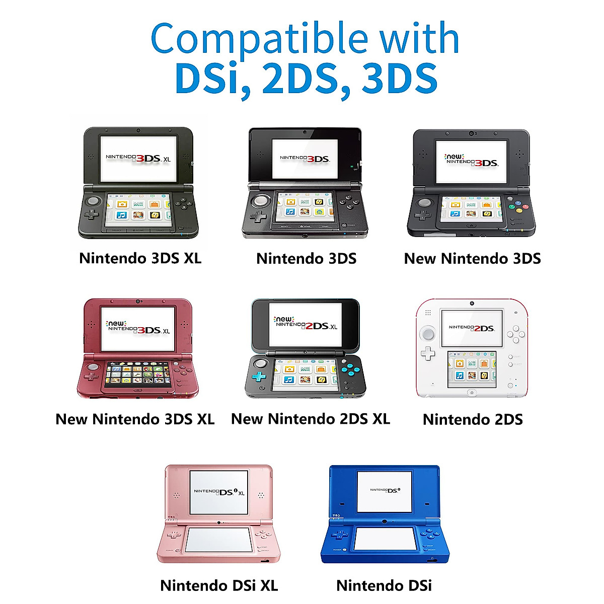 Funturbo 3DS Charger, 2DS DSi Charger & Earbuds Kit AC Power Adapter Charging Cable for Nintendo 3DS/3DS XL/2DS/2DS XL/DSi/DSi XL