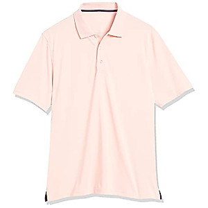 Amazon Essentials Men's Regular-Fit Quick-Dry Golf Polo Shirt - Discontinued Colors, Pink, Large