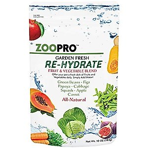 Exotic Nutrition Garden Fresh Re-Hydrate - High Calcium Dried Fruit & Vegetable Mix - for Sugar Gliders, Marmosets, Parrots, Conures, Iguanas, Turtles, Lizards, Bearded Dragons, & Other Small Pets