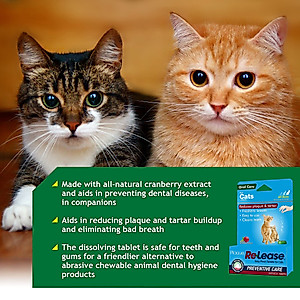 Ramard Plaque Re-Lease for Cats - Teeth Cleaner for Fresh Breath - Mouth Freshener Cat Dental Treat Solution - Pet Health Supplies - Infection & Tooth Plaque Remover