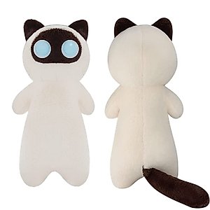 XIGUI Big Eye Cat Body Pillow,26 inches Cat Stuffed Animals Pillow,Kawaii Cat Soft Pillow,Kitten Body Pillow,Cute Plush Doll Gift for Girlfriend Kids Birthday Toys (White Cat)