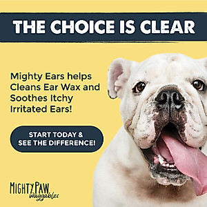 Mighty Paw Waggables Dog Ear Wash - 4 oz (Made in USA) | Dog Ear Cleaner Solution. Dog Ear Wash Cleaner Aloe Vera Dog Ear Drops. Liquid Ear Cleaner for Dogs. For Itchy Ears, Yeast & Healthy Ear Canals