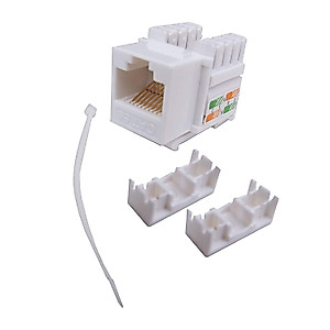 CNAweb Cat5e RJ45 Modular Keystone Jack, 110 Style, White - Box of 100