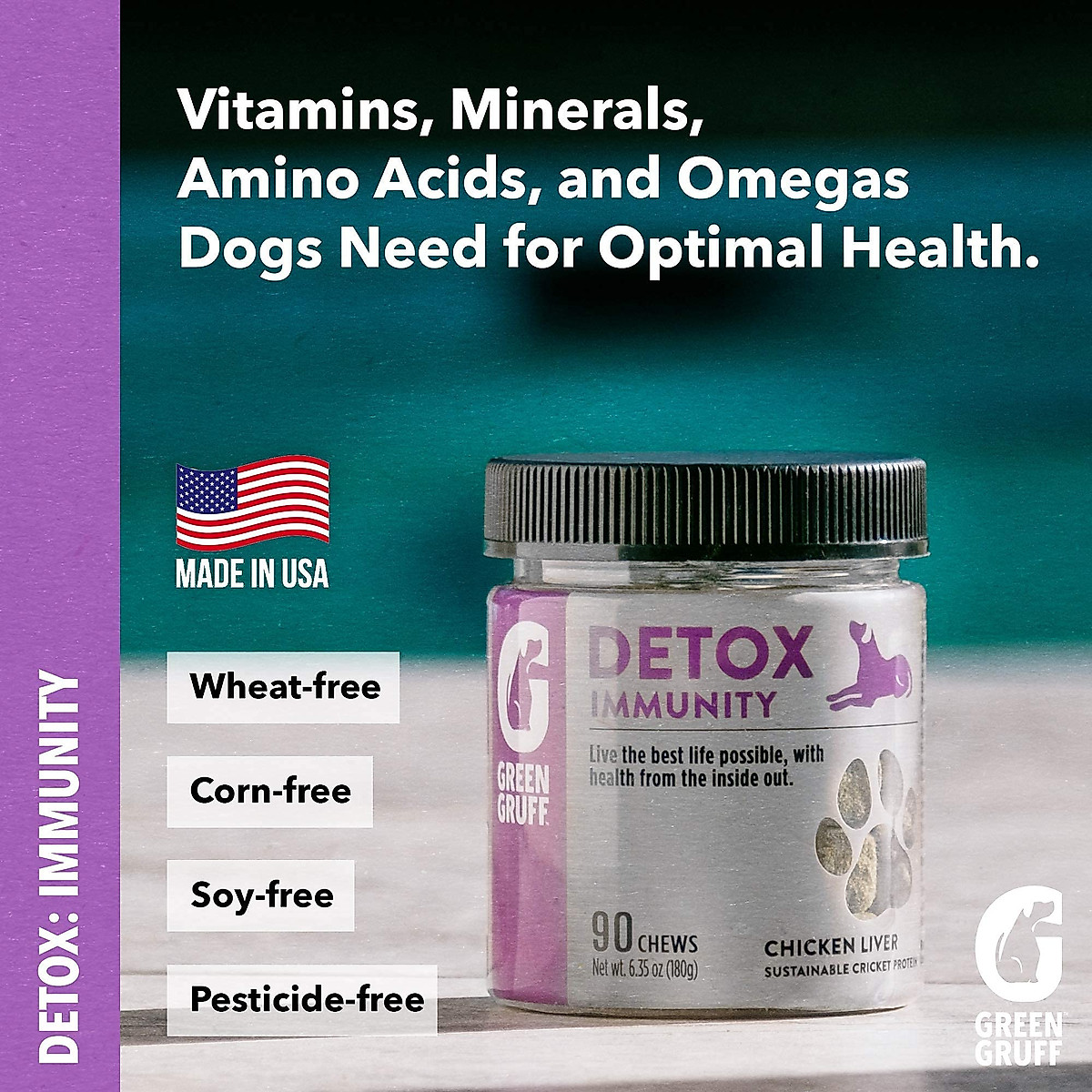 Green Gruff Dog Probiotics & Digestive Enzymes and Skin & Coat Supplement Bundle - Organic Dog Immune Supplement - Omega 3 Fish Oil for Dogs - Dry Skin, Shedding, Dog Itch ReliefMade in USA