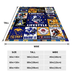 JOPJOLIW Ice Hockey Gifts, Hockey Player Blanket, Hockey Blanket for Boys, Hockey Gifts for Men Boys, Winter Gifts for Hockey Lovers, Hockey Player Gifts Warm Flannel Throw Blanket 50"X60"