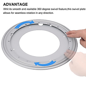Lswteiz 12Inch Lazy Susan Hardware 5/16" Thick Round Lazy Susan Turntable Bearing Plate, Rotating Swivel Base Plate with 1000lbs Load Capacity, Lazy Susan Turntable Base for Serving Tray, Kitchen