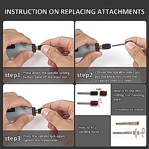 CHOKMAX Cordless Rotary Tool, 3.7V Li-ion MRT22DC Mini Rotary Multi-Tool Kit with Variable Speed, 40pcs Accessories Kit Electric Rotary DIY Grinder for Polishing, Cleaning and Engraving