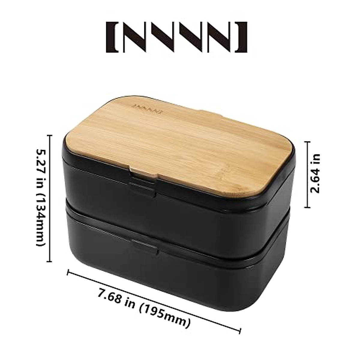 invvni Bento Box Adult Lunch Box Large Bento Boxes (68 Oz Capacity) Gifts for Women - Natural Bamboo Lid, Japanese, Microwave Safe, Dishwasher Safe, Bpa free