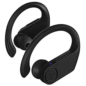 TREBLAB X3 Pro - True Wireless Earbuds with Earhooks - 45H Battery Life, Bluetooth 5.0, IPX7 Waterproof Headphones - TWS Bluetooth Earphones with Charging case for Sport, Running, Workout - Black
