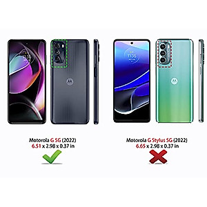 Qinmay Moto G 5G 2022 Case & 2 HD Screen Protectors, Heavy Duty 3-in-1 TPU+PC - WineRed Pink