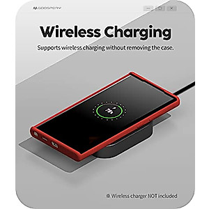 GOOSPERY Liquid Silicone Designed for Galaxy S23 Ultra Case Silky-Soft Touch Full Body Protection Shockproof Cover Case with Soft Microfiber Lining - Red