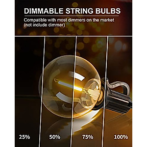 Bomcosy Outdoor String lights 200Ft, Led Globe String Lights for Outside Patio 100Ft*2 Waterproof Total 104 Shatterproof G40 Bulbs, Indoor Hanging Lights Garden Bistro Cafe Backyard Lights Decor 2700K